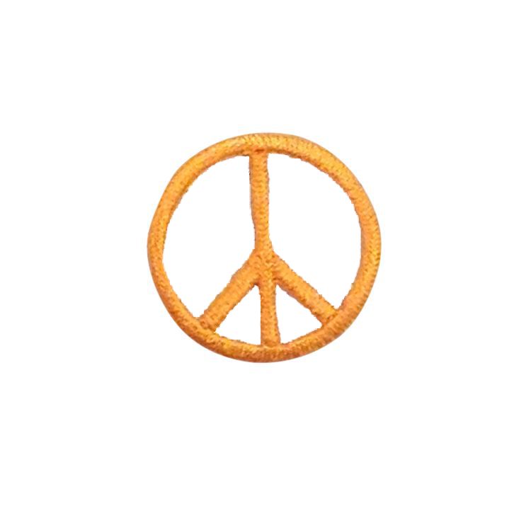 Small/Mini - Orange Peace Sign - Iron on Applique/Embroidered Patch ...