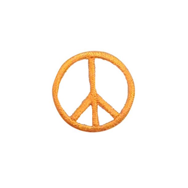 Small/Mini - Orange Peace Sign - Iron on Applique/Embroidered Patch ...