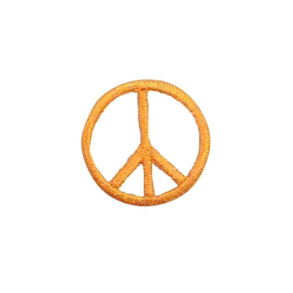 Small/Mini - Orange Peace Sign - Iron on Applique/Embroidered Patch ...