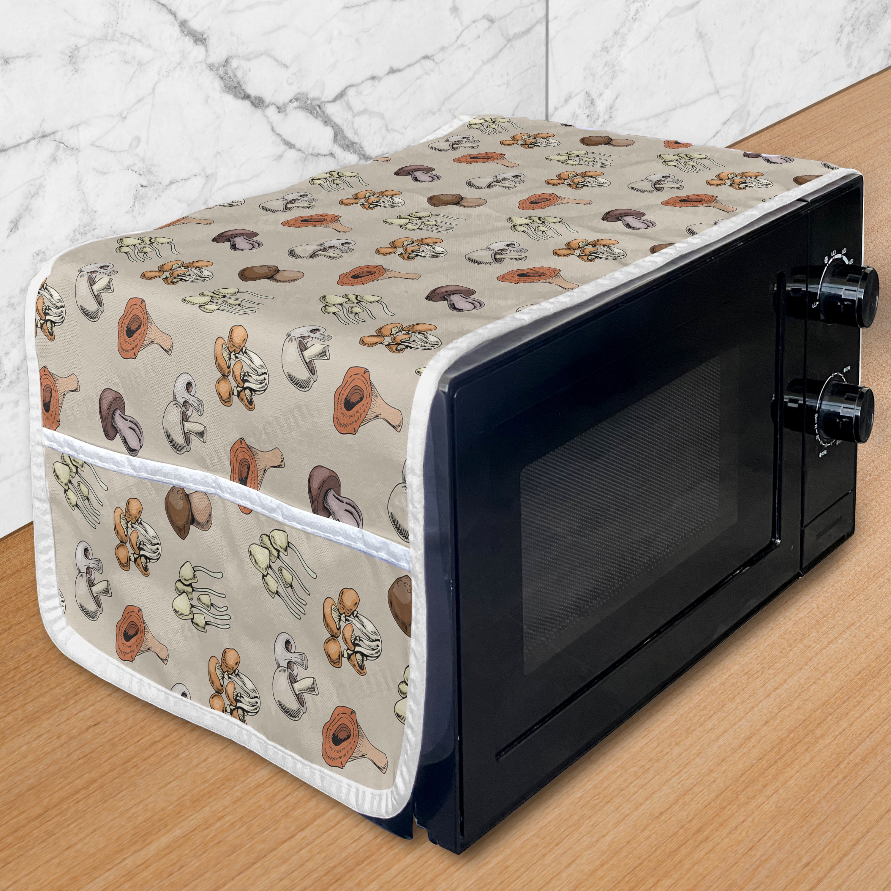 Mushroom Microwave Oven Cover, Botanical Theme Forest Pattern ...