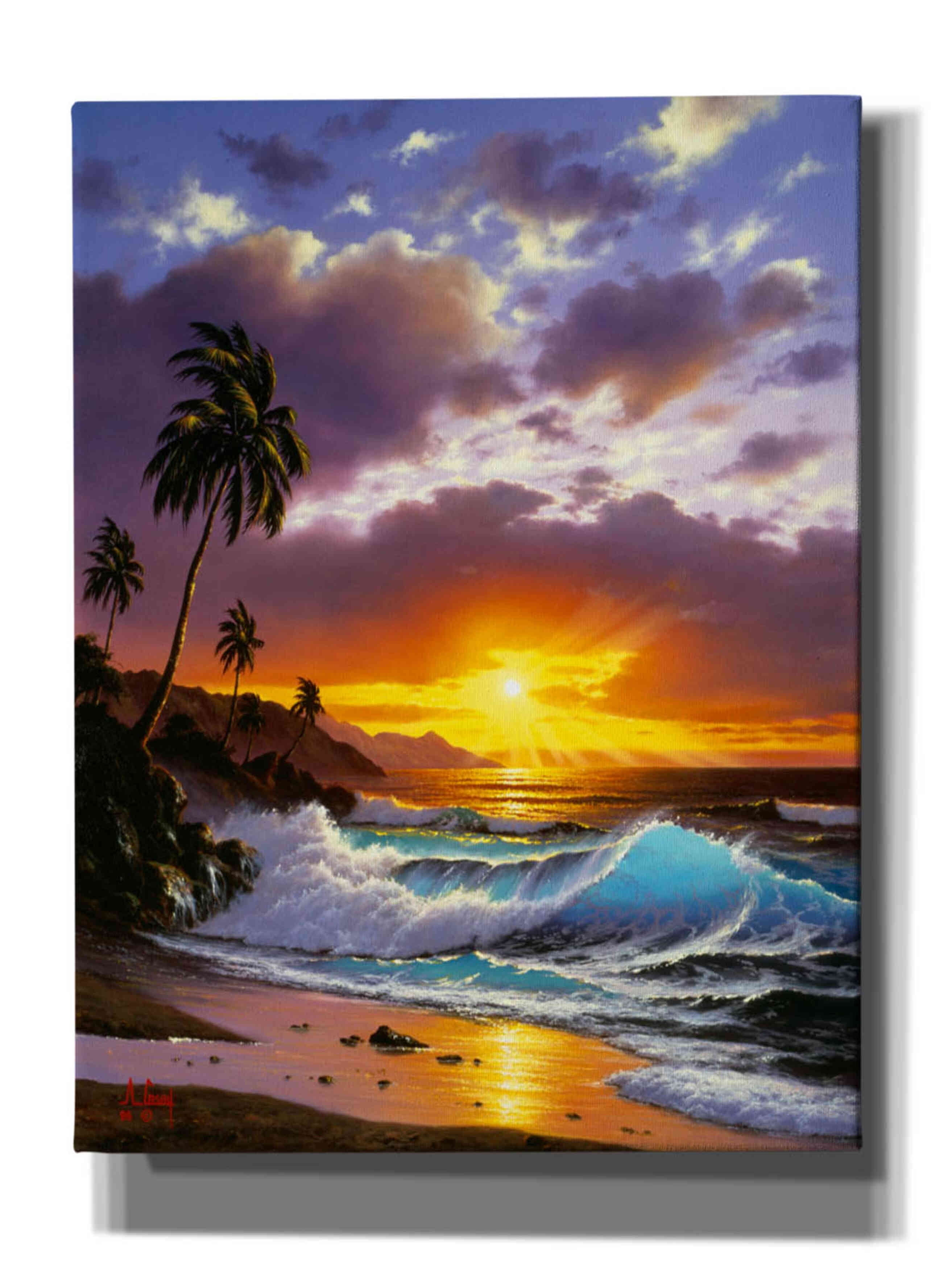 Epic Graffiti 'Sunset Ocean' by Anthony Casay, Canvas Wall Art, 12"x16 ...