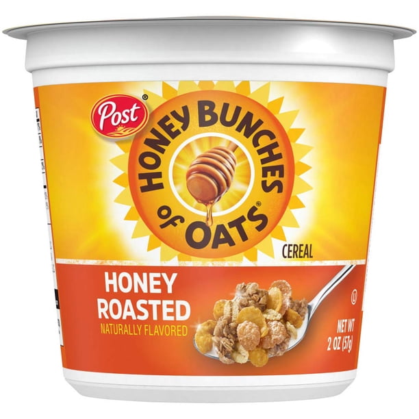 Post Honey Bunches of Oats Honey Roasted, Portable Cereal Cups To Go ...