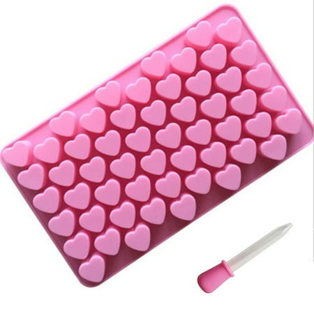 Silicone Mini Heart Shape Molds - Small Ice Cube Trays Candy Chocolate ...