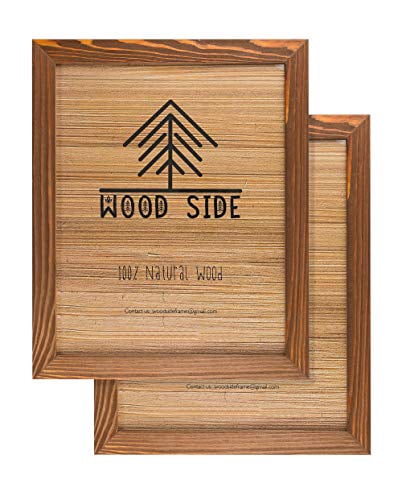 Rustic Wooden Picture Frame 8x10 - Honey Brown - Set of 2-100% Natural ...
