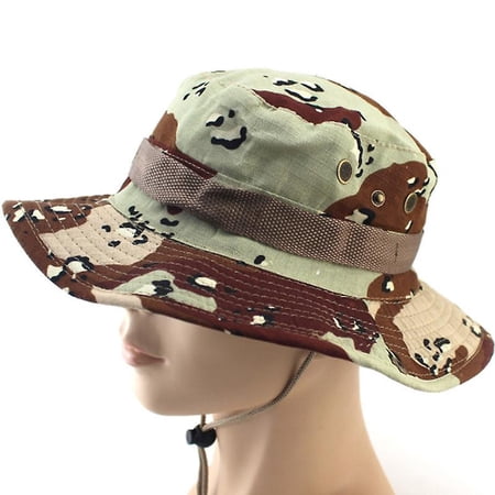 Unisex Camo Sun Bucket Cargo Safari Bush Boonie Caps Fishing Hats ...