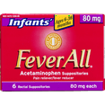 FeverAll Infants Acetaminophen Suppositories 6 Rectal Suppositories ...