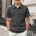JAJAHO Boys Dress Polo Shirts Textured Short Sleeve Summer Solid Color ...