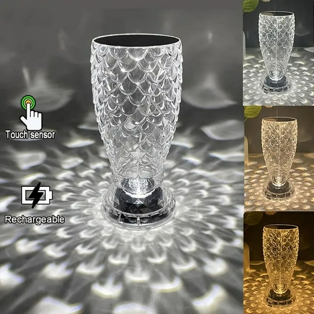Mermaid Tail Fish Scale Lamp Shade Crystal Table Lamp 3 Colors Usb ...