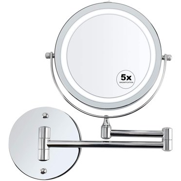 Fancii Rechargeable Compact Makeup Mirror with Dimmable LED Lights, 1x ...