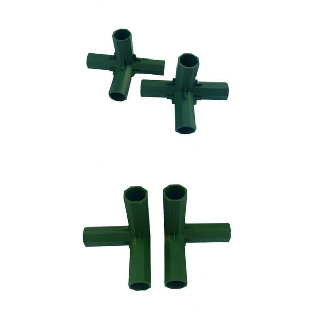 4Pieces Green Greenhouse Joints Building Fittings Frame Connectors 3L ...