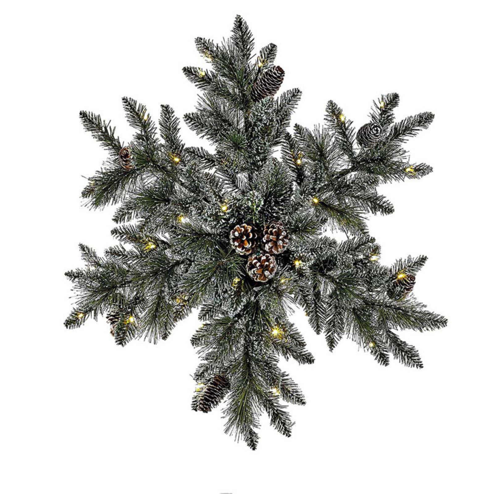 Kurt Adler 32-Inch Pre-Lit Battery-Operated LED Snowflake Shaped Wreath ...