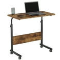 SogesPower C-Shaped Side Desk with Wheels, 31.5''x15.8''x35.4'' Sit-Stand Desk, Height ...
