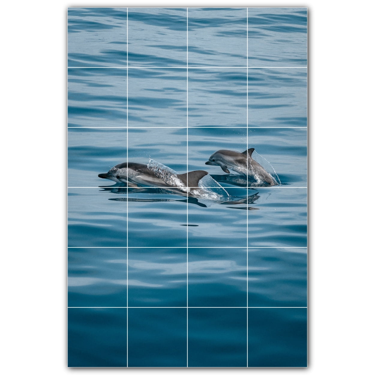 Picture-Tiles.com: Dolphin Ceramic Tile Wall Mural WAL500501-46XL. 48"W ...