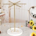 Gold Iron Jewelry Holder 48 Hooks 360 Spin Storage Solution for ...