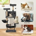 60'' Large Cat Tree for Indoor Cats, Multi-Level Cat Tower with Cat ...