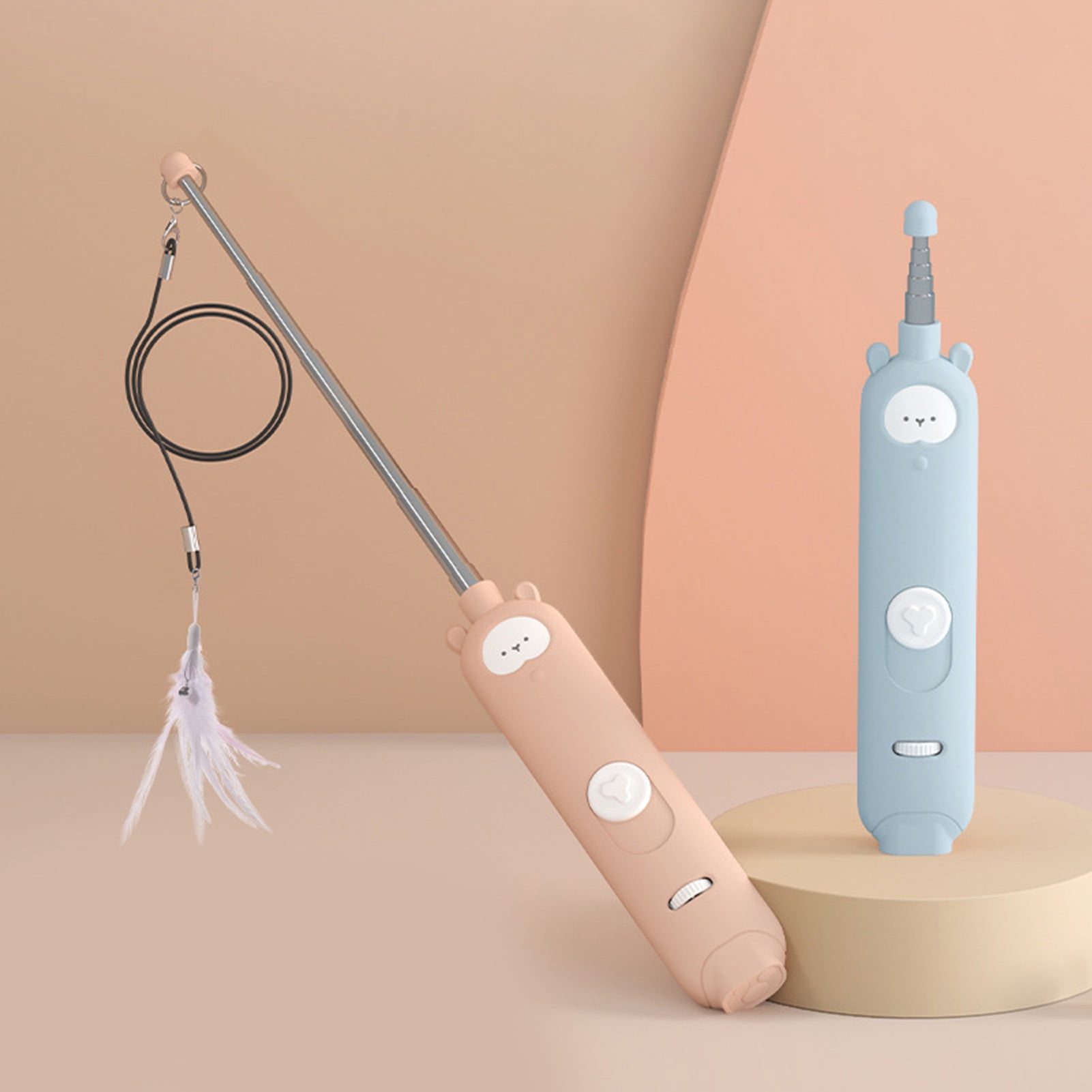 Travelwant 3-in-1 Retractable Cat Wand Toys for Indoor Cats, Automatic ...