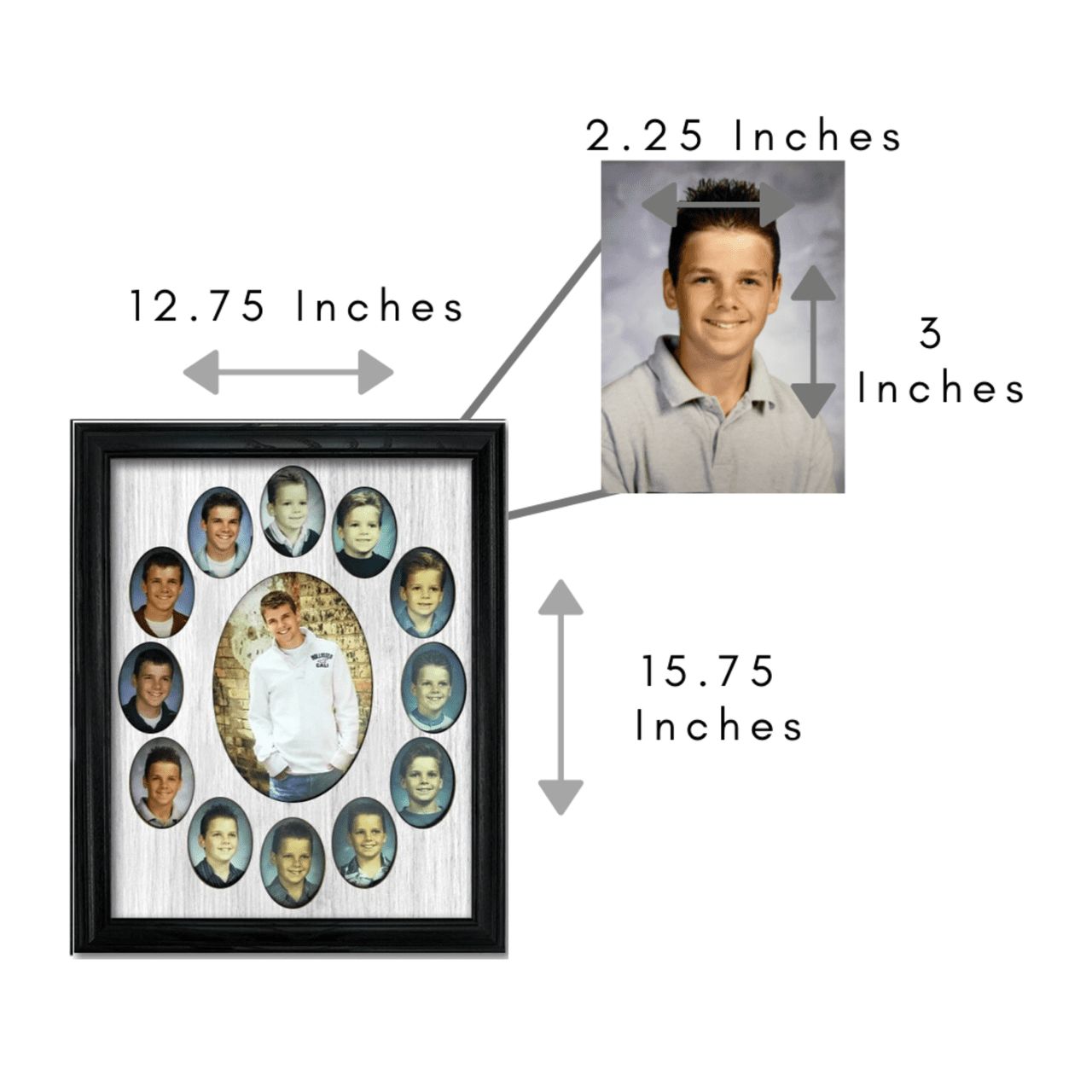 Buy School Years Picture Frame - Oval Collage - Holds 2x3 Wallet Photos ...