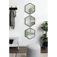 Kate and Laurel Rhodes Modern Hexagon Wall Mirror Set, 3 Pieces Black ...