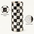 Capiz Vase, Small, Courtly Check Black-and-White, Glass Shells for ...