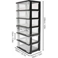 6-Tier Rolling Storage Cart, Plastic File Cabinet with Wheels, Clear ...