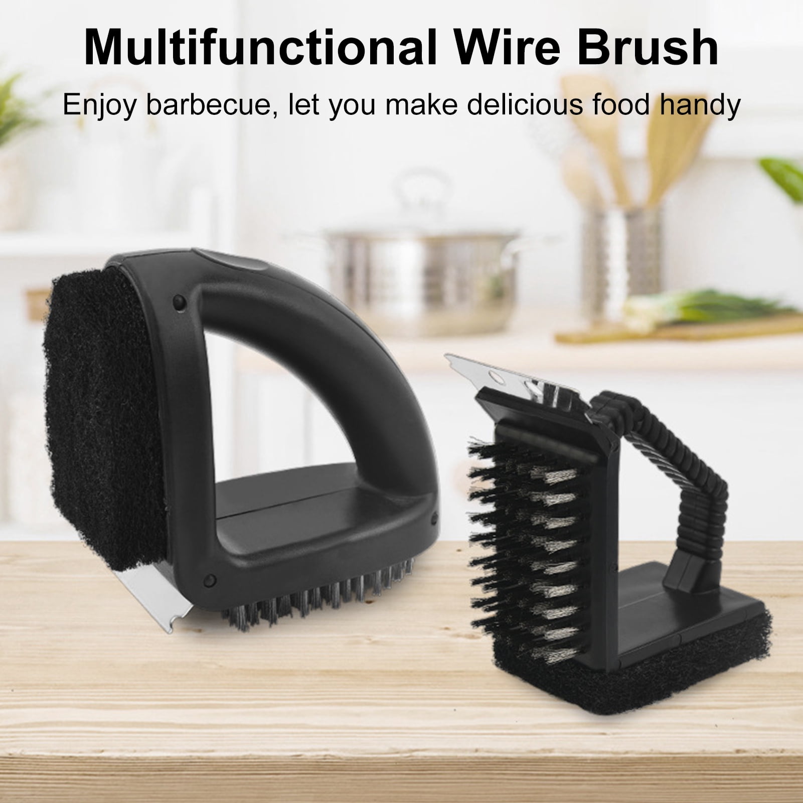 Honrane Grill Cleaning Brush - 3-in-1, Scrubbing Brush with Scraper ...