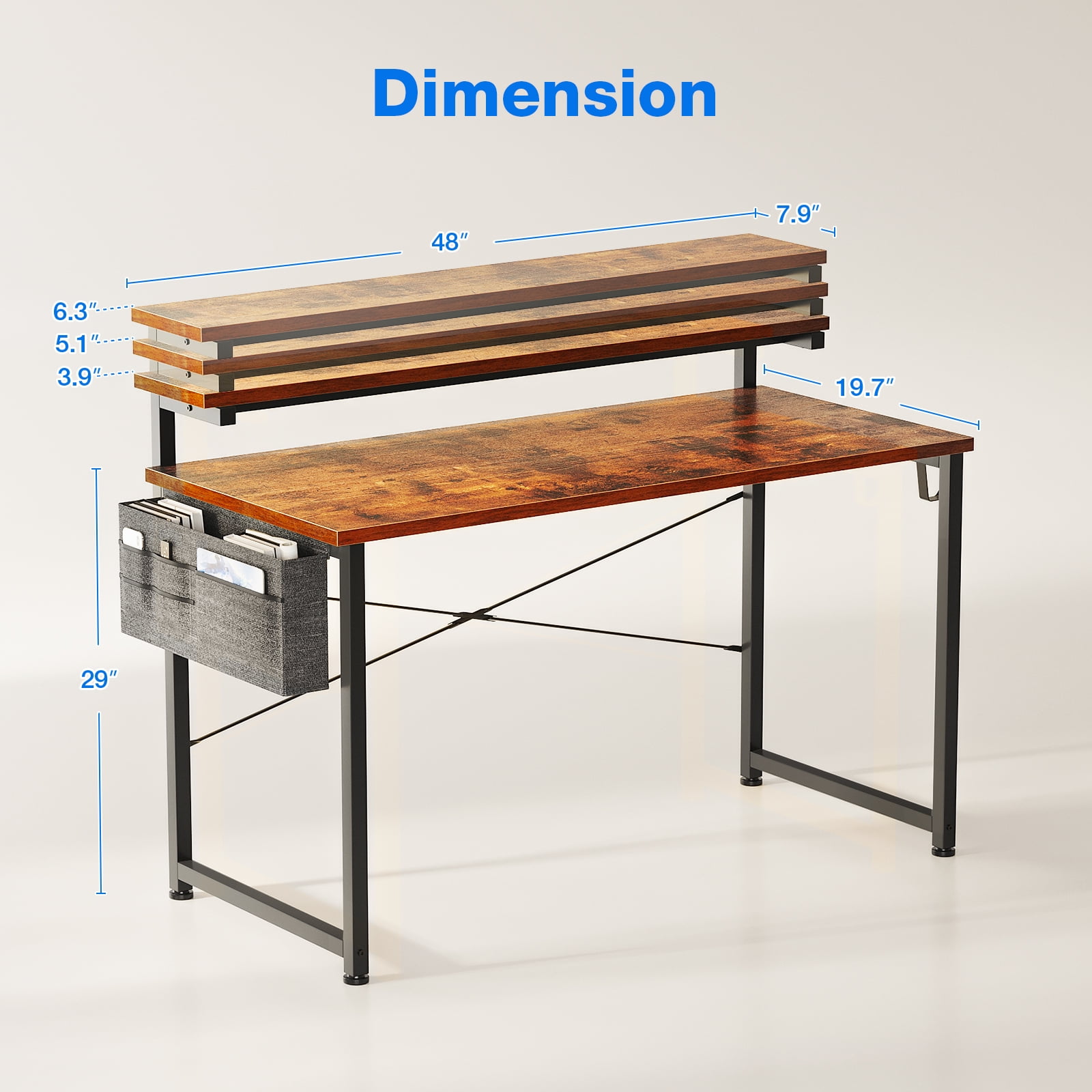 Adjustable 48-inch Computer Desk with Monitor Stand Nepal | Ubuy