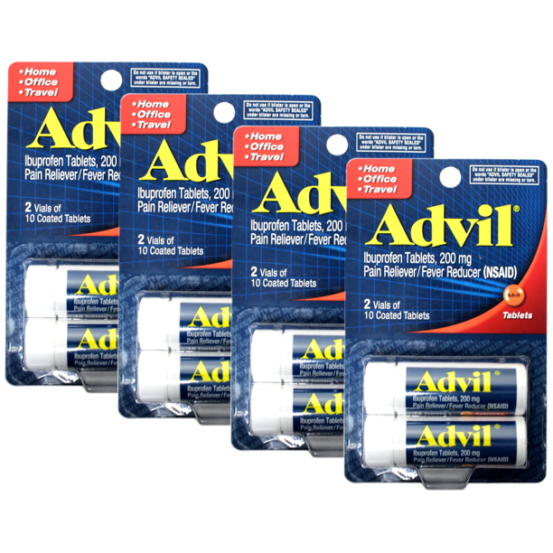 Advil Coated Tablets Pain Reliever and Fever Reducer, Ibuprofen 200mg ...
