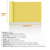 VEELIKE Yellow Contact Paper Peel and Stick Wallpaper for Bedroom Self ...