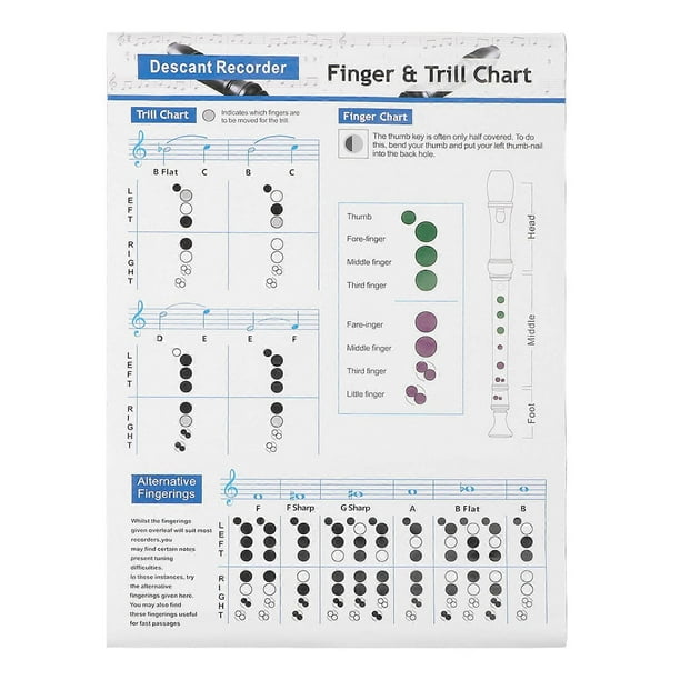 Clarinet Chord Fingering Chart 8 Hole Learning Aid Reference Music ...