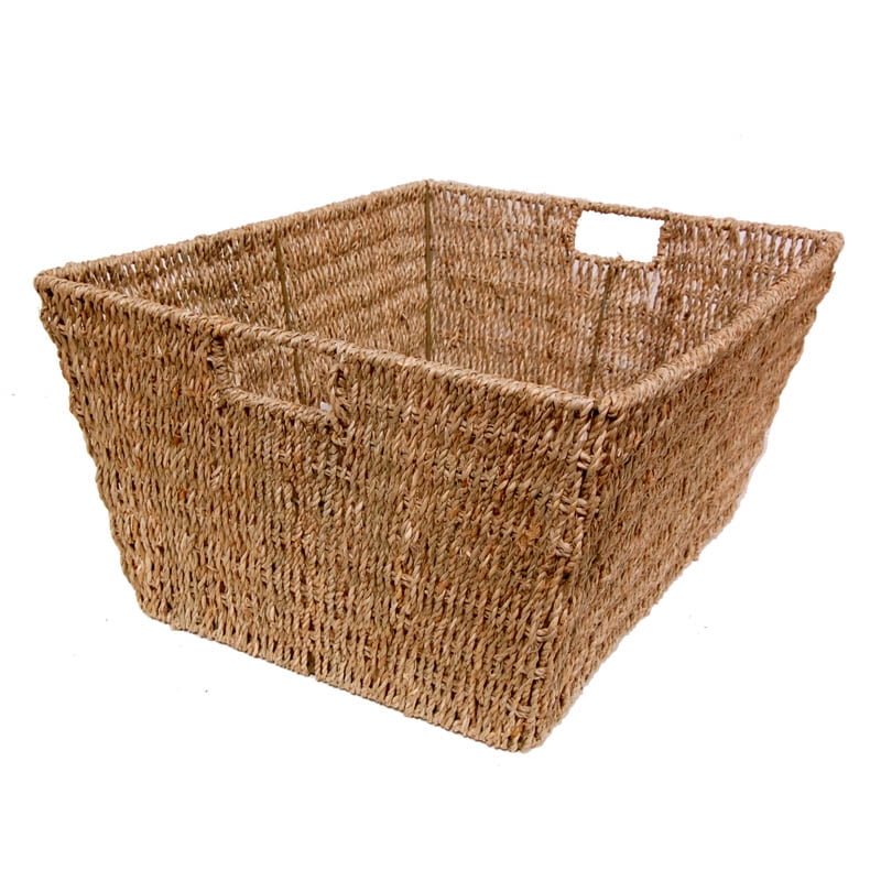 Michaela Medium Sea Grass Rectangular Utility Basket 16in - Walmart.com