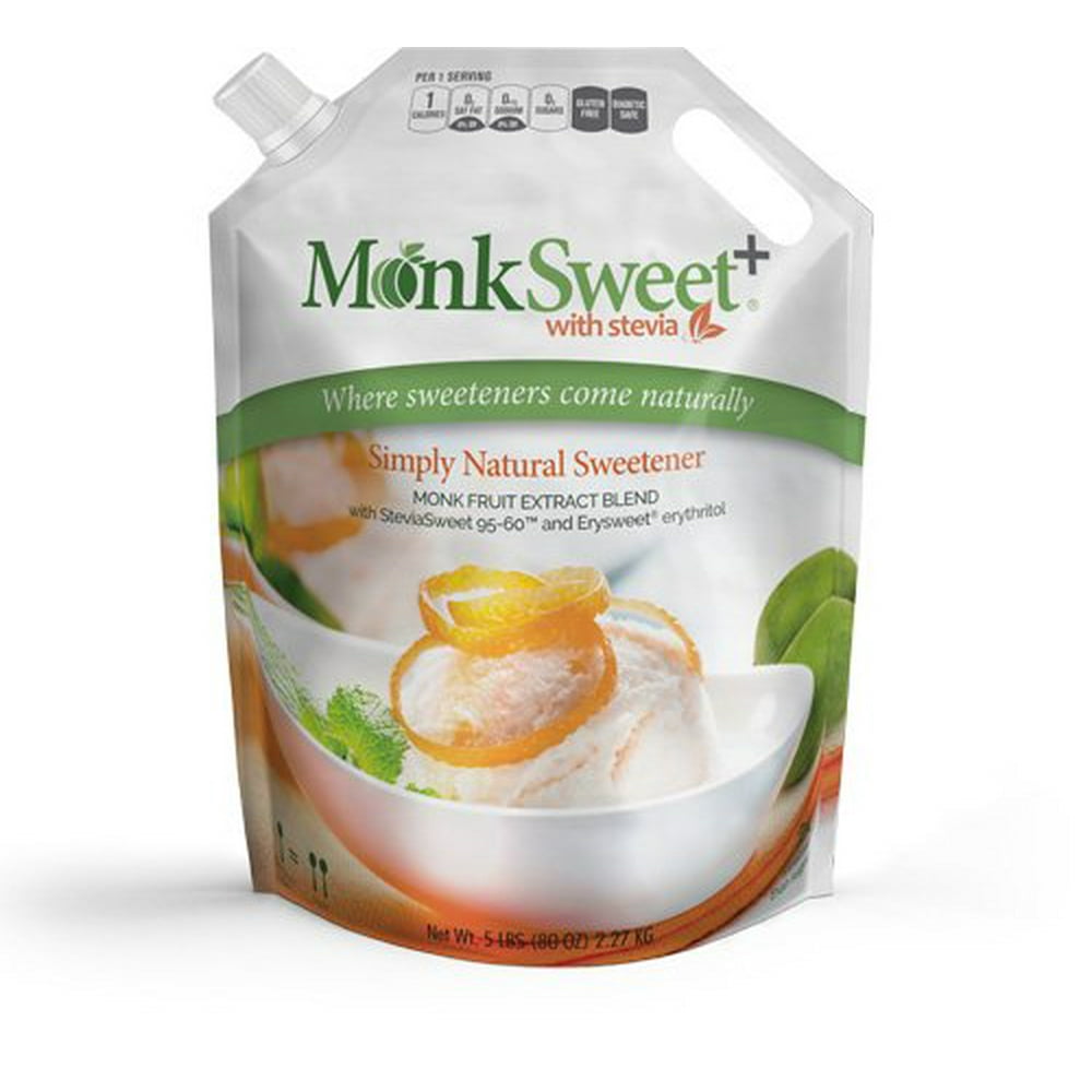 Low Carb Sweetener, MonkSweet Plus - 5 lb bag - Monk Fruit, Stevia ...