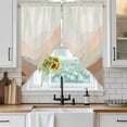 Abstract Ocean Swag Valances for Windows 36 inches Long, Beige Mountain ...