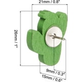 Wooden Push Pins, 50 Pack Cactus Shaped Thumb Tacks Wood Pin Clips for ...