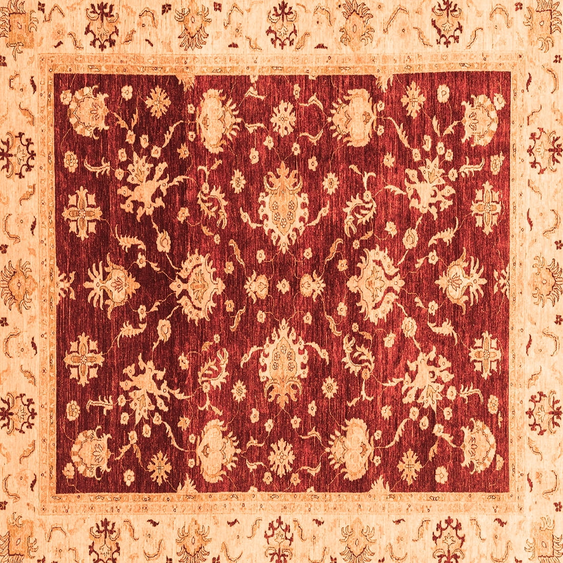 Ahgly Company Indoor Square Oriental Orange Traditional Area Rugs, 6 ...