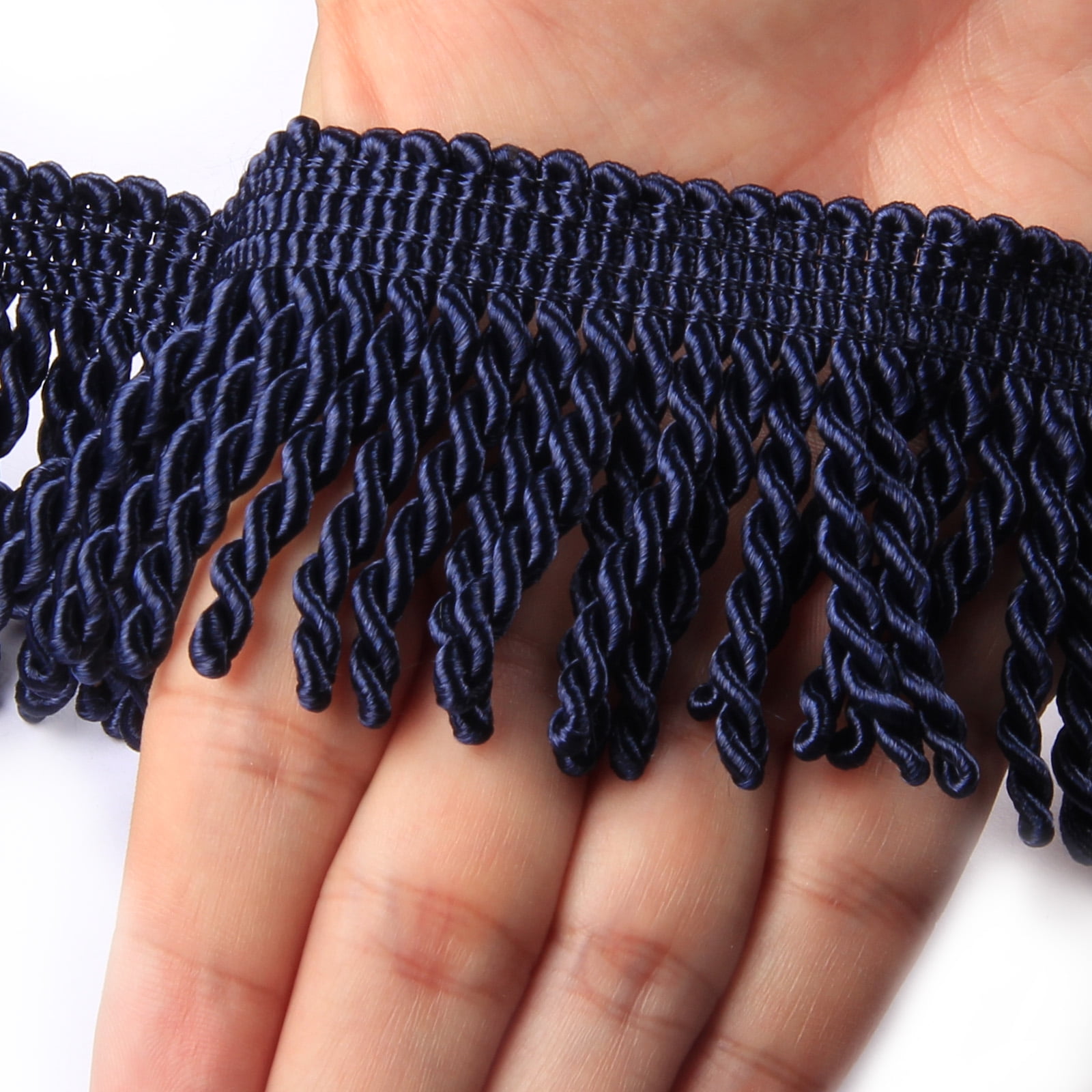 BEL AVENIR Curtain Fringes Trim 10 Yard x 2.5 inches Navy Tassels ...