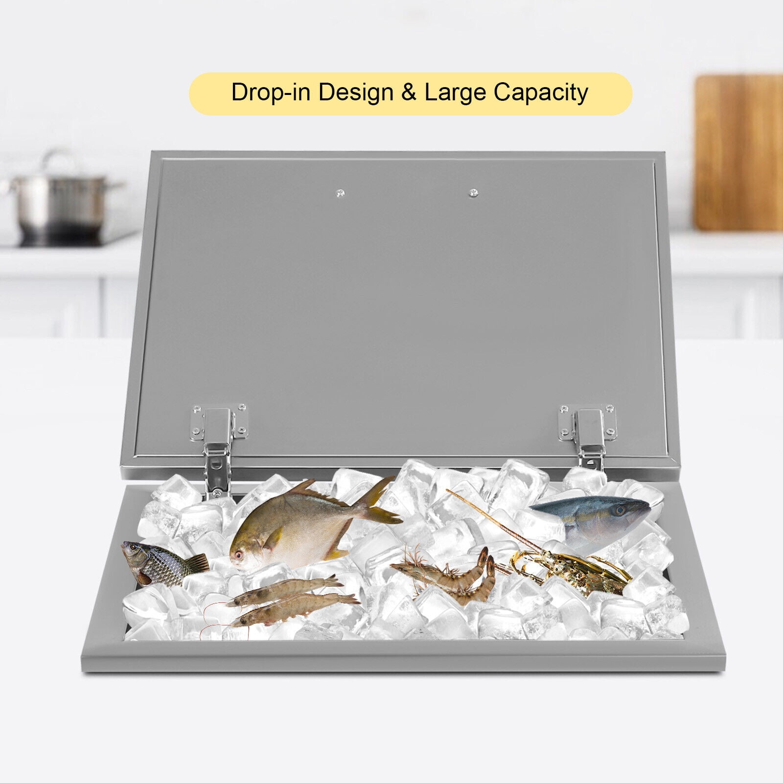 Drop in Ice Chest Beer Ice Bin Chiller Cooler Stainless Steel with ...