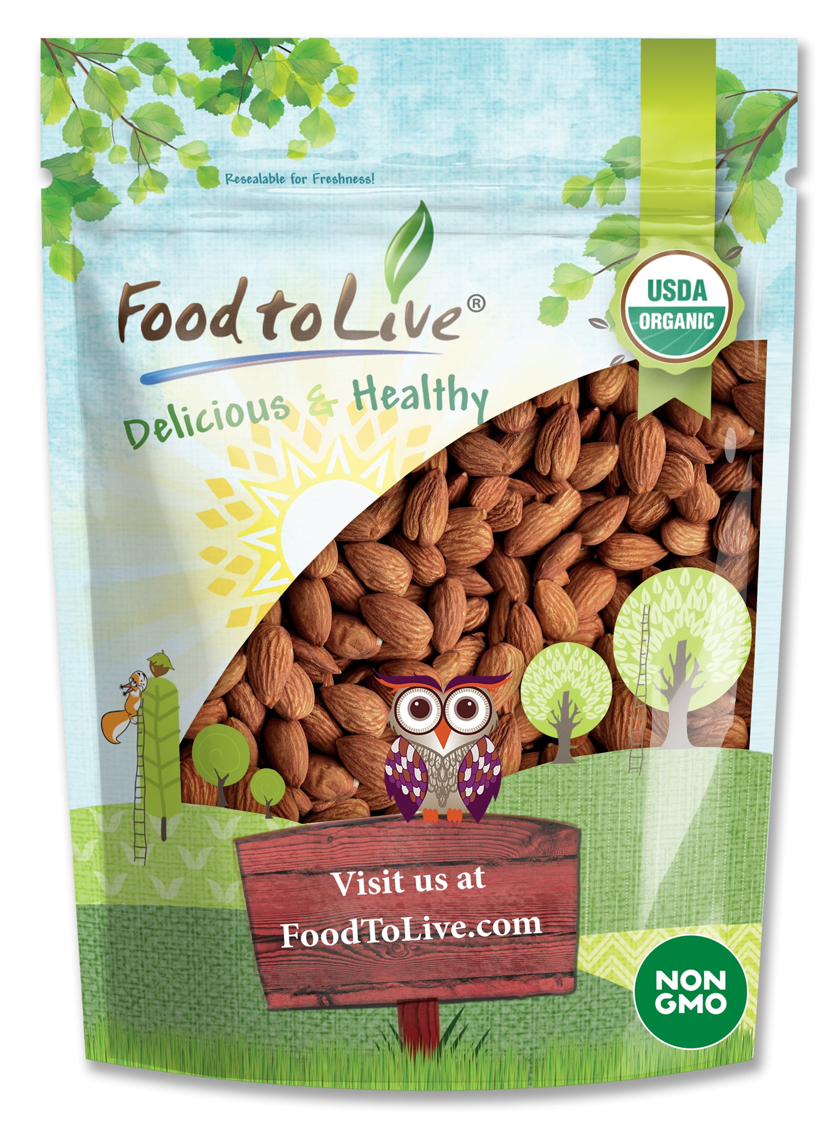 Organic Dry Roasted Almonds with Himalayan Salt, 1 Pound — Non-GMO ...