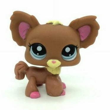 #58 Rera Littlest Pet Shop Brown Collie Dog Puppy Blue Eyes LPS Animal ...
