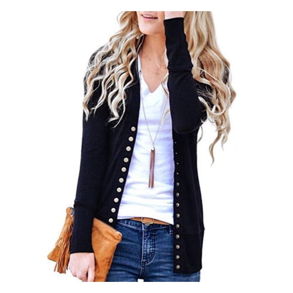 Snap Front Sweatshirt Cardigan
