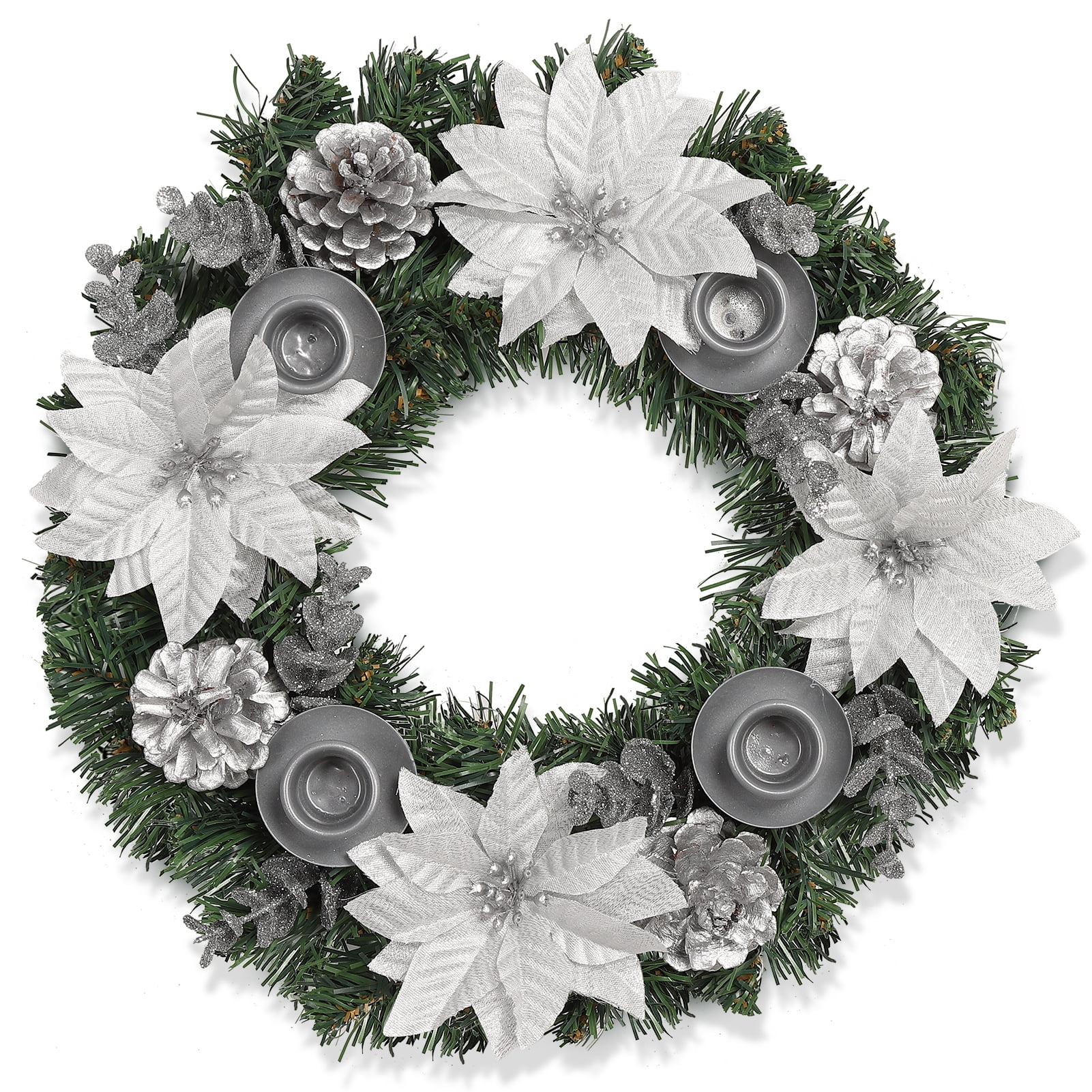 Juiluna Christmas Advent Wreath Candle Holder 13in Traditional Xmas ...