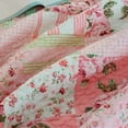 Evenhug Twin, Queen, King 3-Piece Pink Patchwork Floral Quilt Set With ...