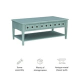 Powell Sadie 3-Drawer Coffee Table with Shelf, Teal - Walmart.com