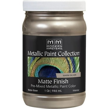6 oz Modern Masters ME150 Silver Metallic Paint Collection Water-Based ...
