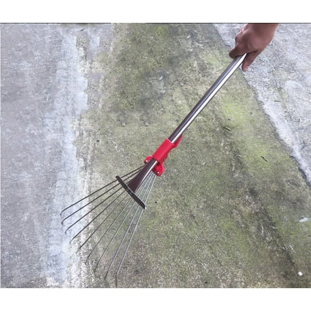 Folding telescopic rake garden cleaning tool adjustable blade rake is ...