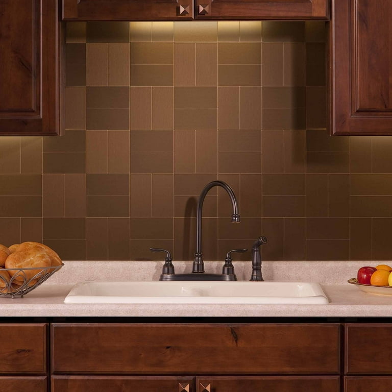 Aspect Peel And Stick Metal Backsplash Tiles Stainless Steel Subway