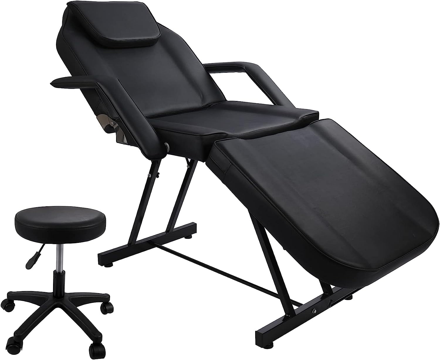 Lineslife Massage Bed Tattoo Chair with Hydraulic Stool, 3-Section ...