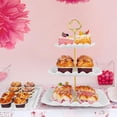 Dessert Table Display Set 5 Pcs, 2 Three-Tier Stands & 3 Serving Trays ...