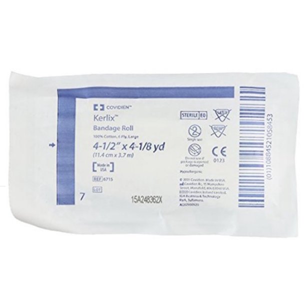 Original Kerlix 6715, Sterile Bandage Rolls 4 1/2" x 4 1/8 Yd, Pack of ...