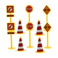 OUNONA Creative Assorted Color Plastic Cake Toppers with Road Sign ...
