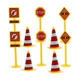 OUNONA Creative Assorted Color Plastic Cake Toppers with Road Sign ...